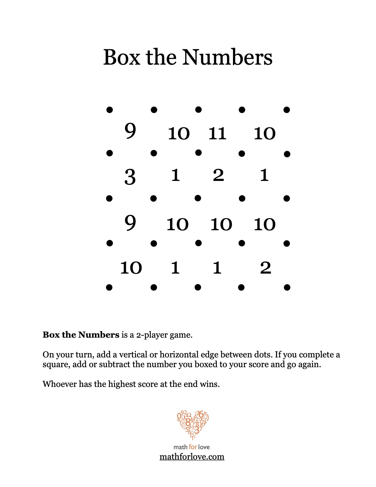 Box the Numbers - Math For Love