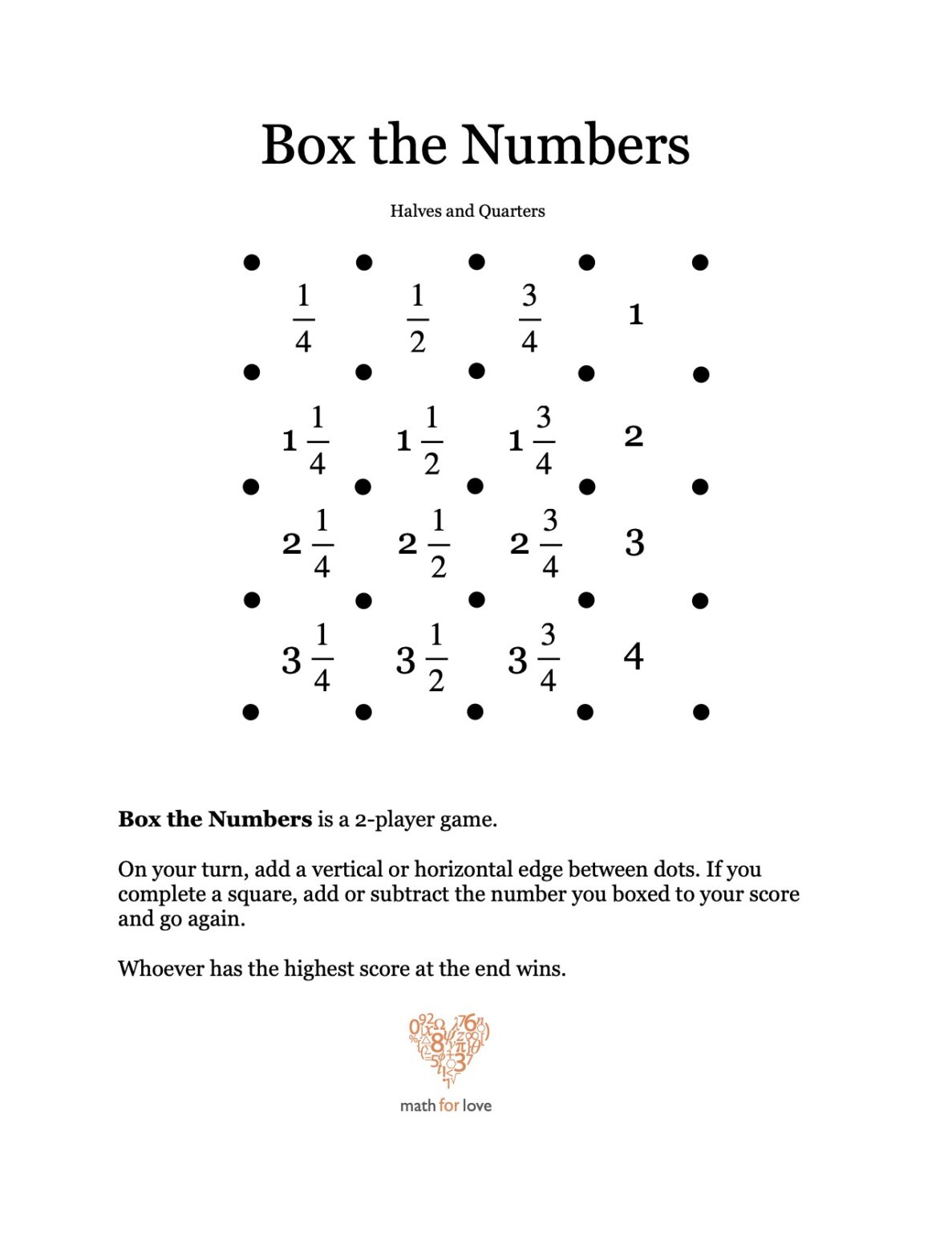Box the Numbers - Math For Love